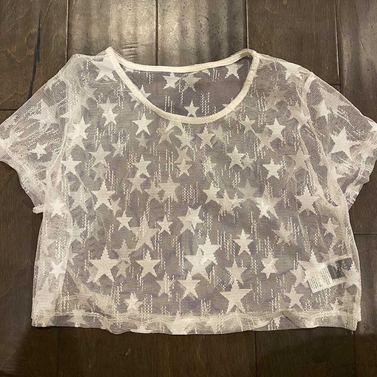mesh star crop top - Depop