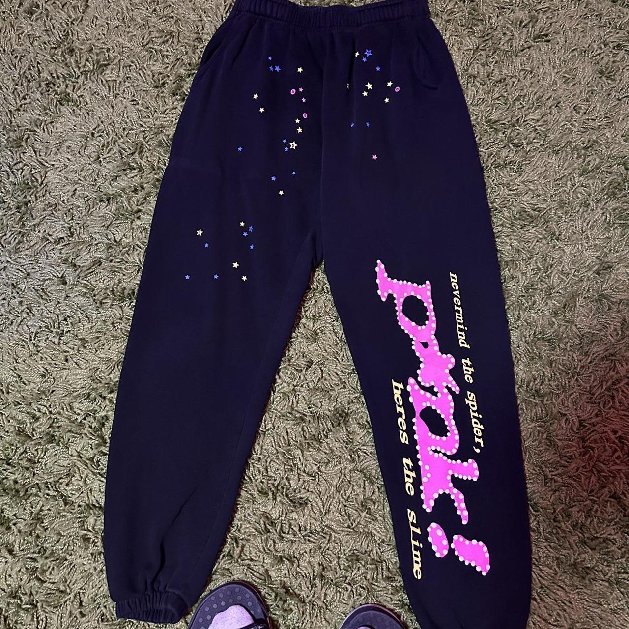 Spider P*nk Sweatpants ‘Black’ - Depop