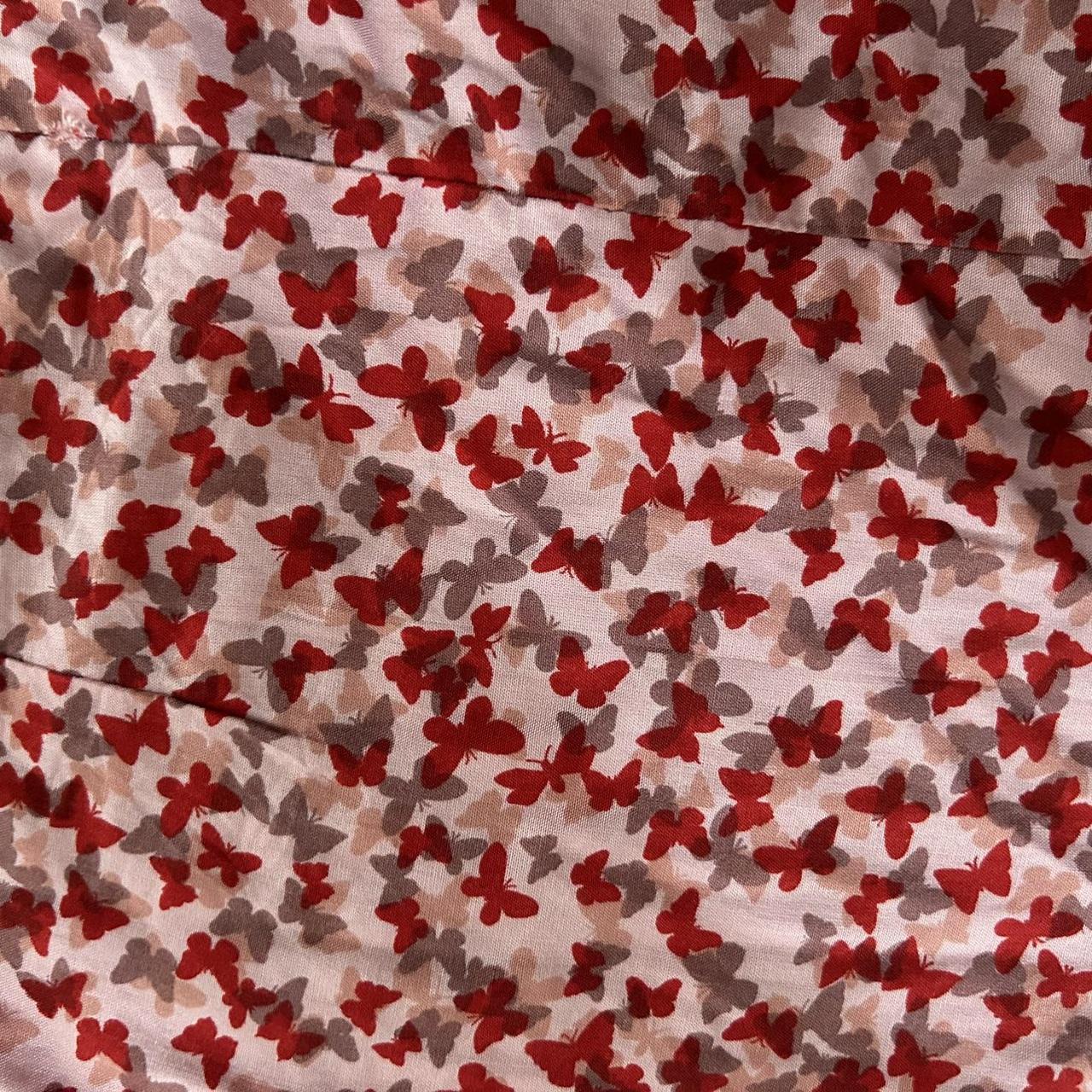 Motel rocks pink butterfly dress with tie front... - Depop