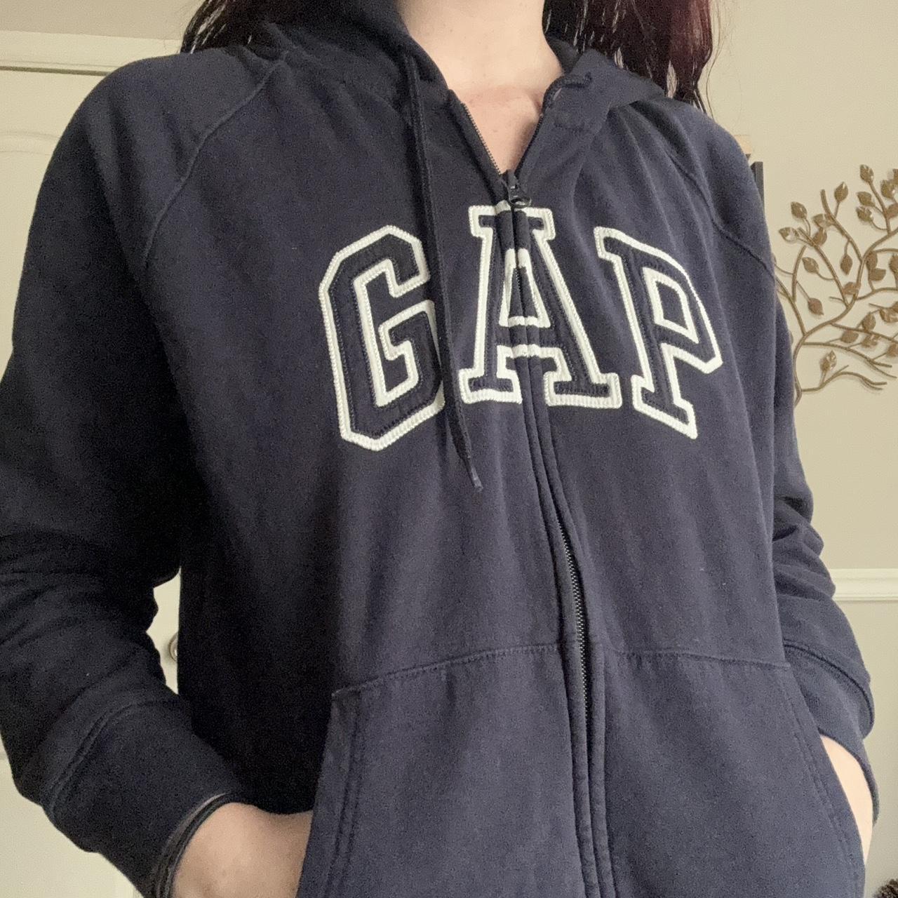 Navy blue Gap zip up hoodie #gap - modern GAP zip... - Depop