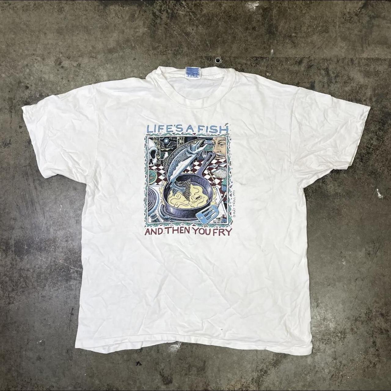 Life’s a Fish Funny Fishing Tee T-shirt Mens Many Sizes - Depop