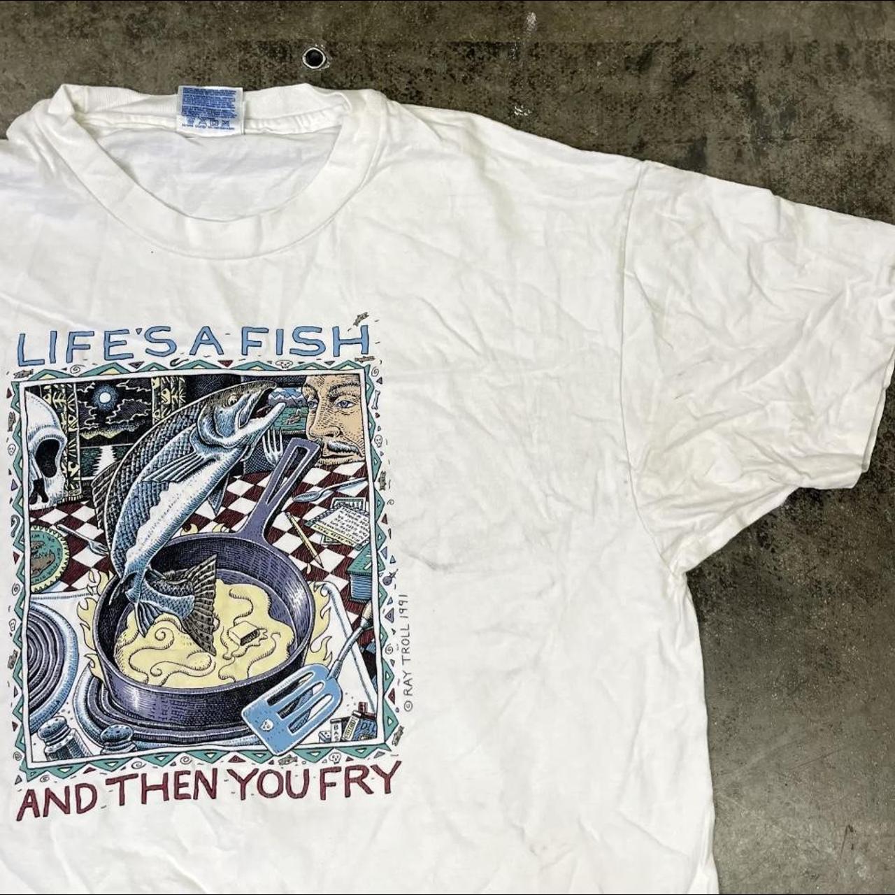 Life’s a Fish Funny Fishing Tee T-shirt Mens Many Sizes - Depop
