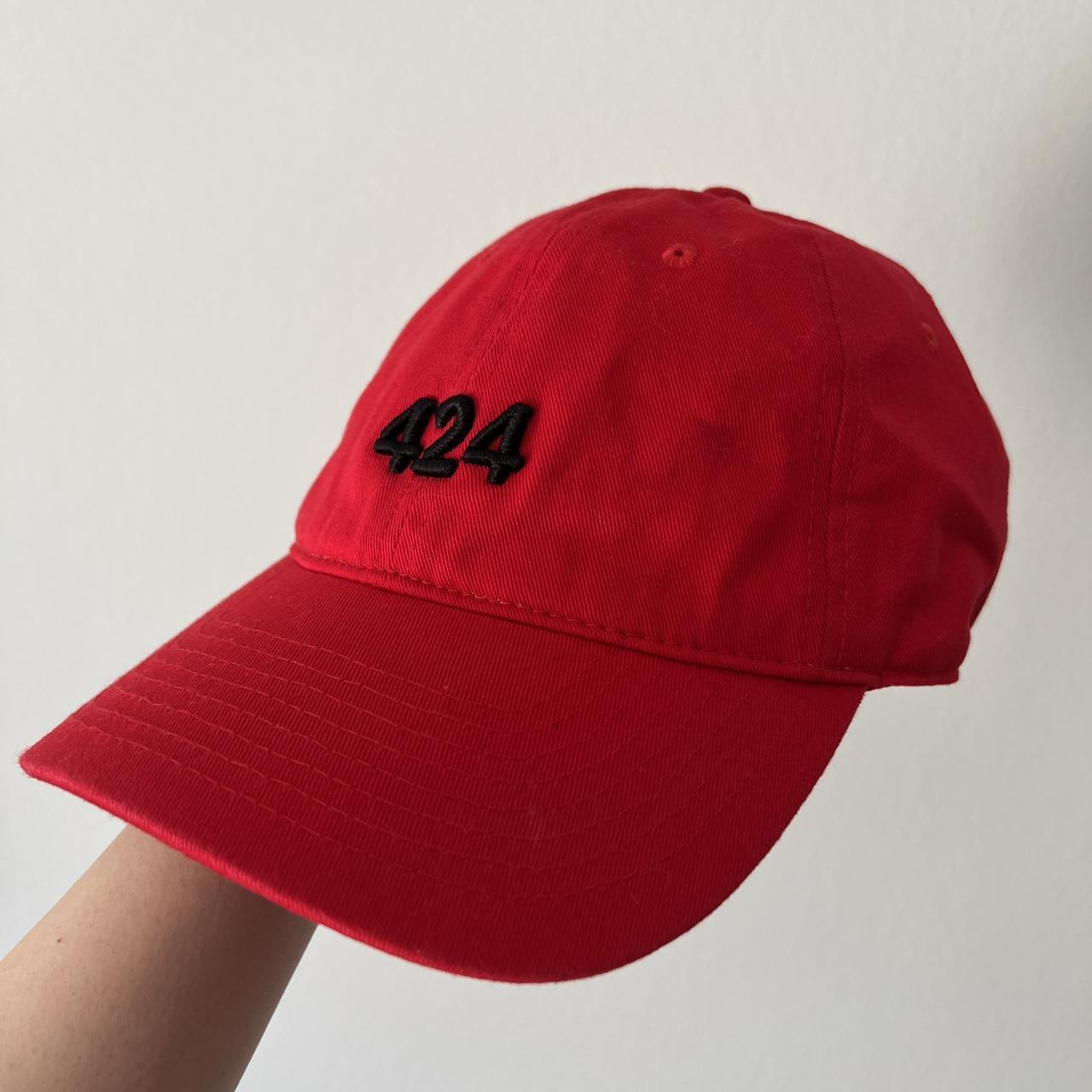 424 Logo Embroidered Baseball Cap Red - 2017... - Depop