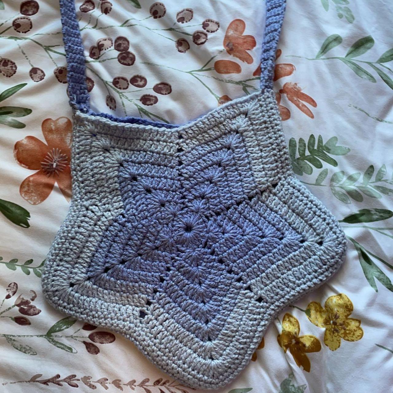handmade crochet blue star bag #crochet #starbag... - Depop