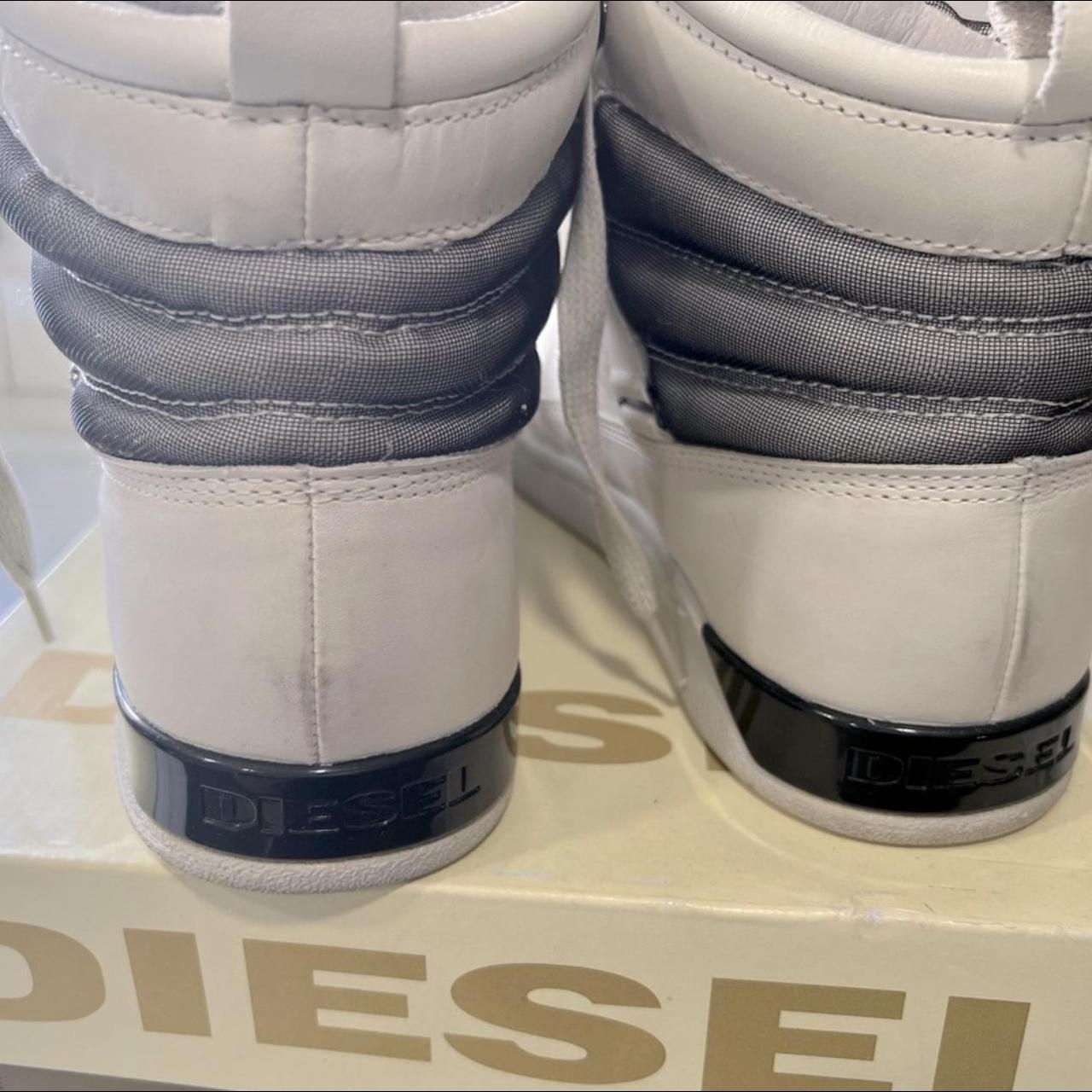 Diesel Diamond “Tempus” Gray Leather High Top Sneakers - Depop