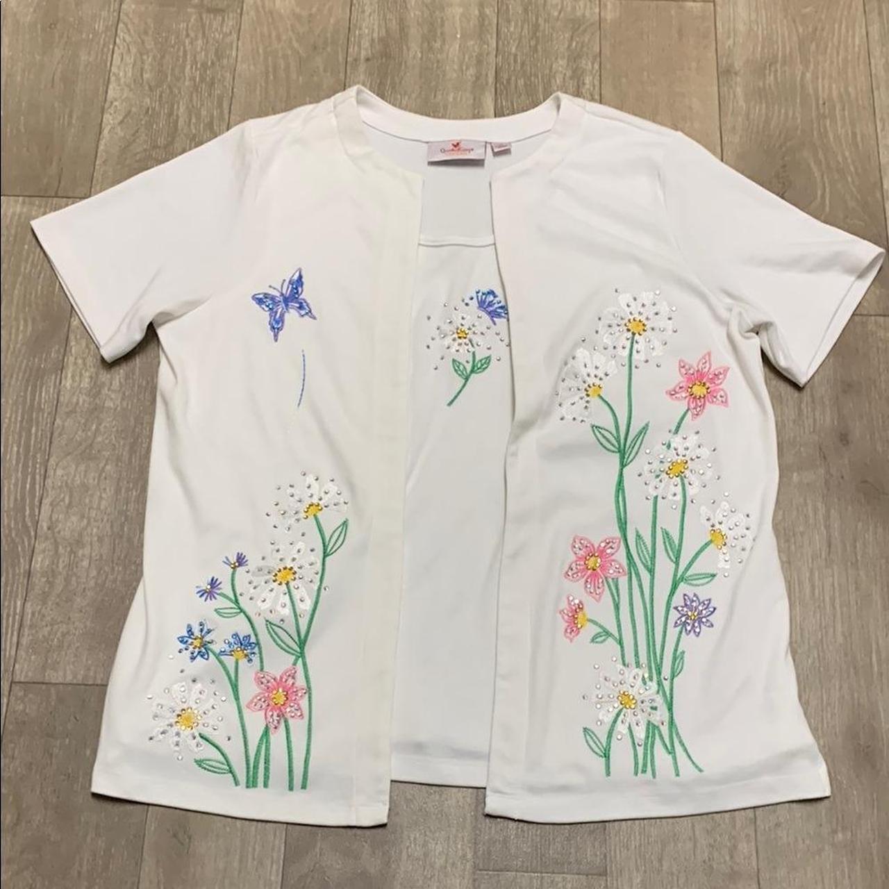 Quacker Factory 2 In 1 Floral Embroidered Beaded... | Depop