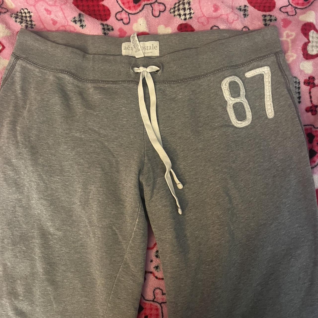low rise grey aero flare sweats y2k🪽 size -... | Depop