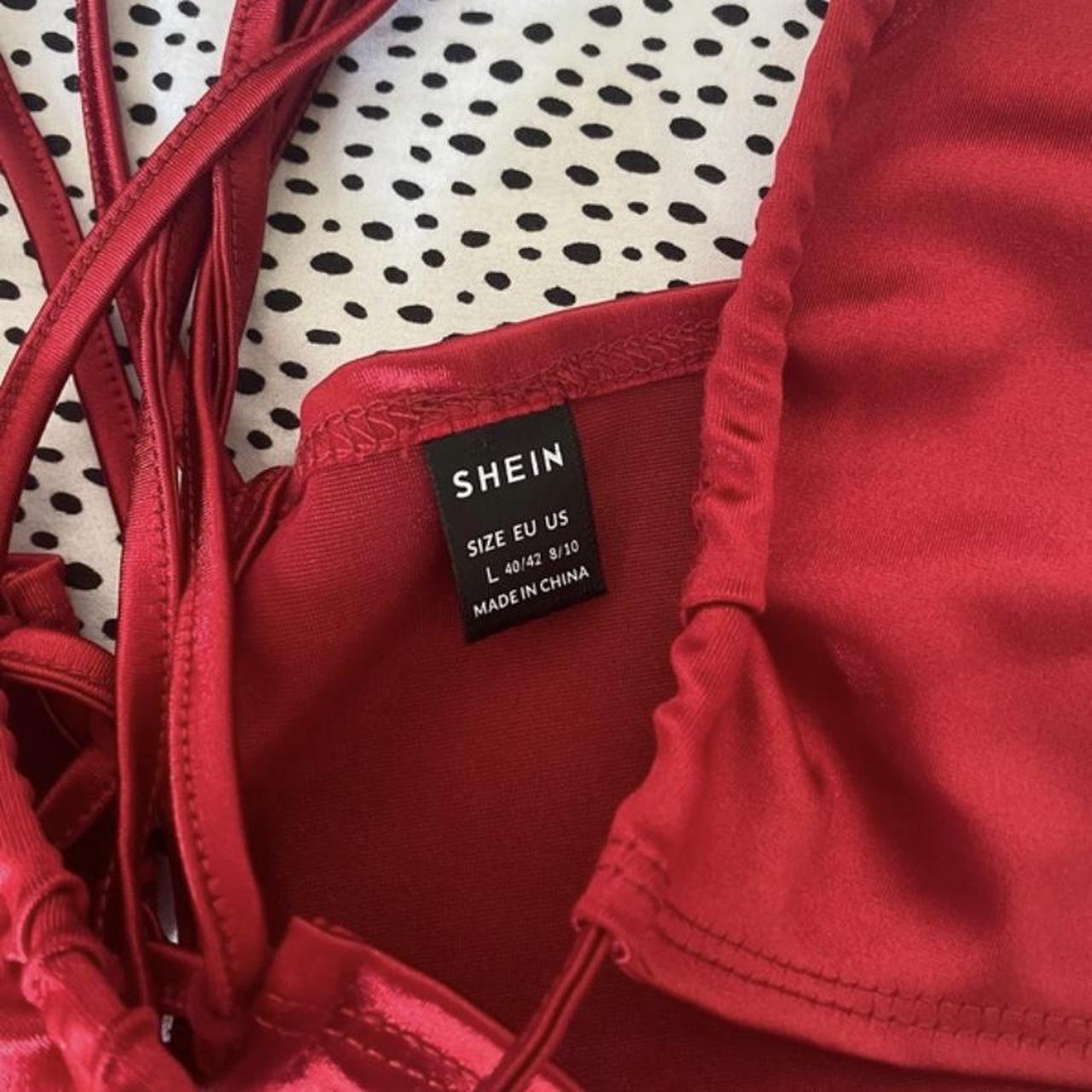 shein red two piece festival set - Depop