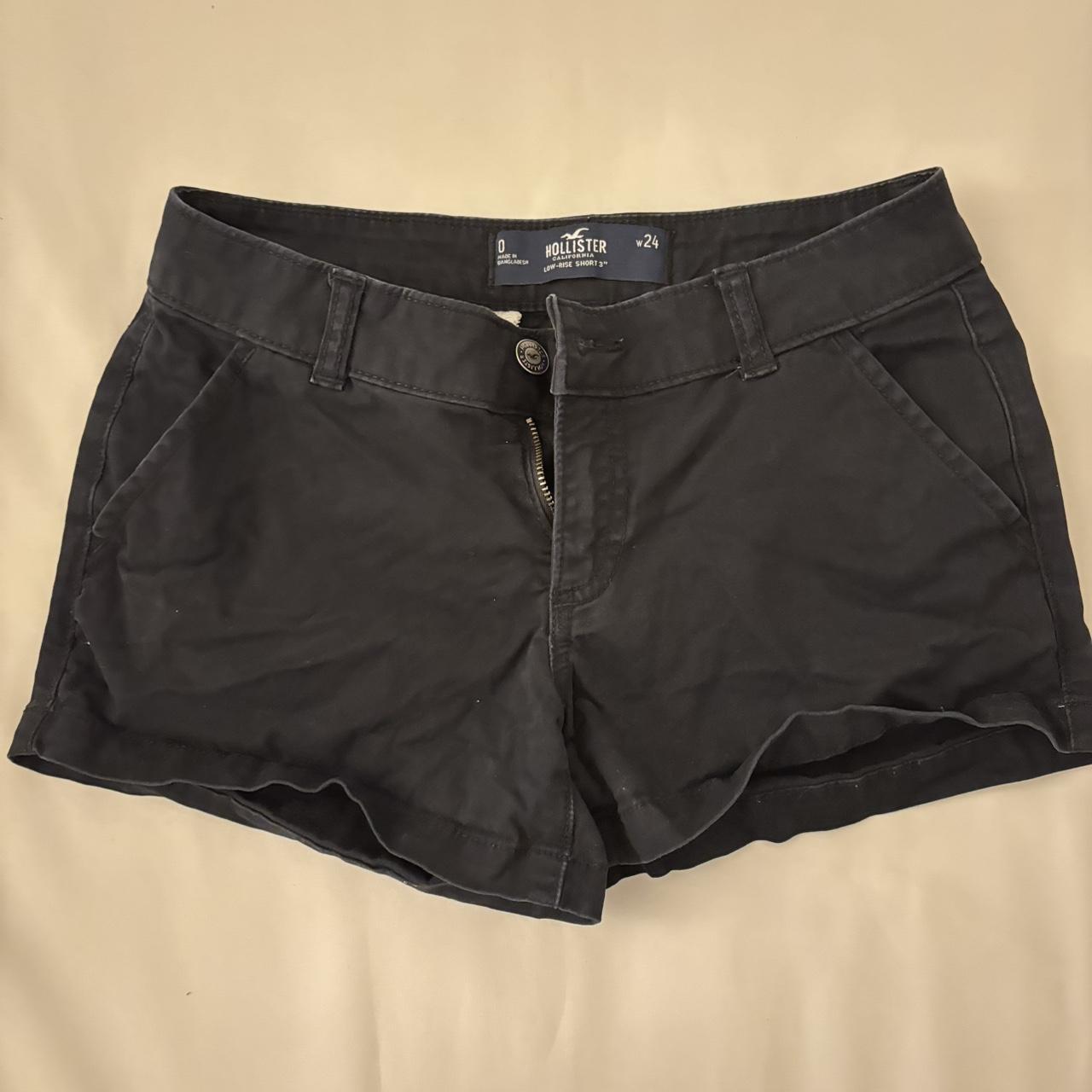 Black Hollister Co. low-rise shorts... | Depop