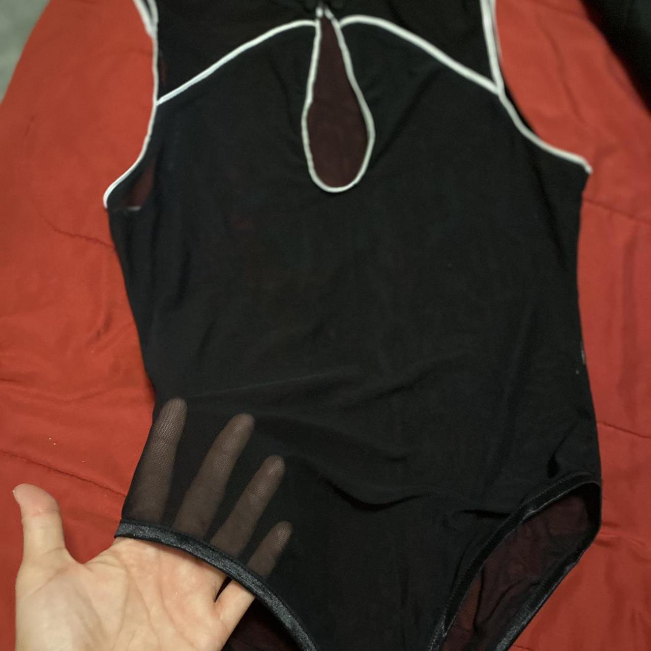 Sheer Chinese/oriental clasp bodysuit Black size small - Depop