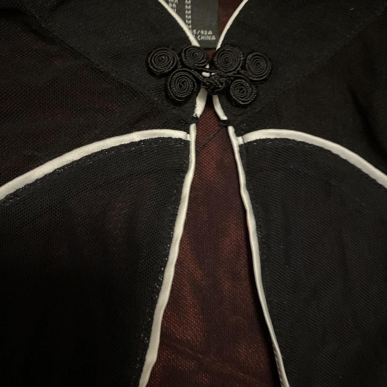 Sheer Chinese/oriental clasp bodysuit Black size small - Depop