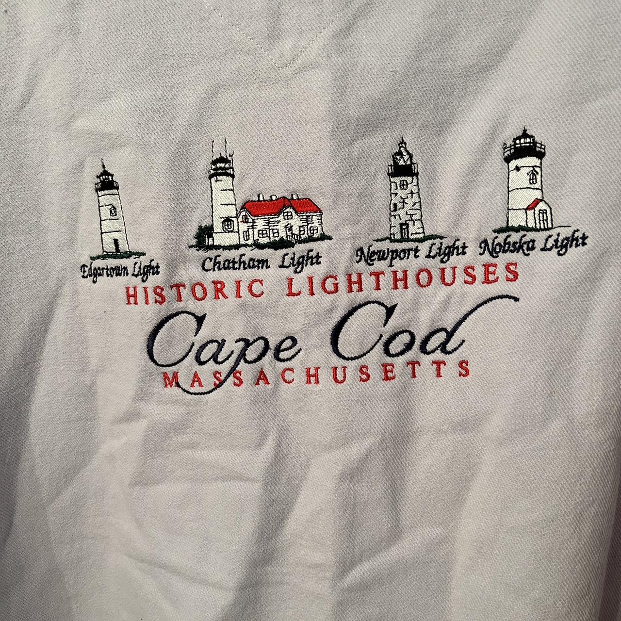 Vintage Cape Cod Lighthouses Long Sleeve Polo Some... - Depop