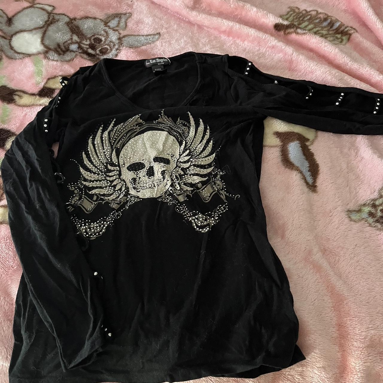 Y2k grudge skull top and tops Ripped grudge pants... - Depop
