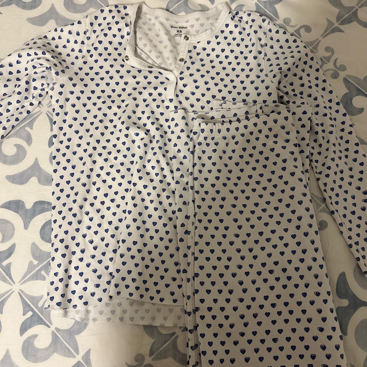 Roller rabbit blue heart long sleeve and long... - Depop
