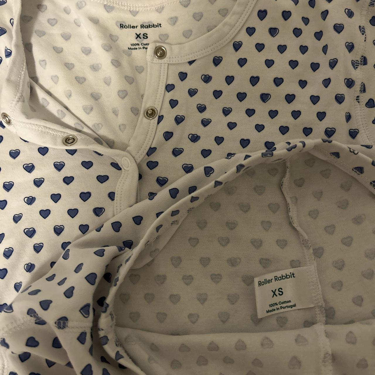 Roller rabbit blue heart long sleeve and long... - Depop