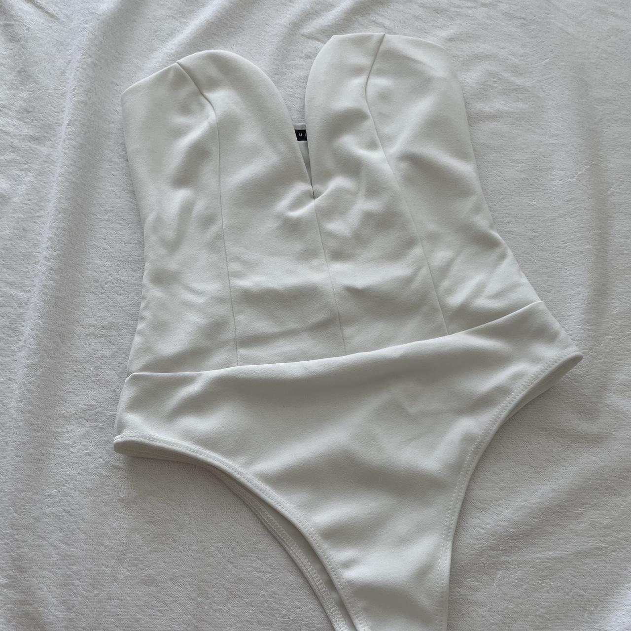 Strapless White Body Suit - Fits S/M - Depop