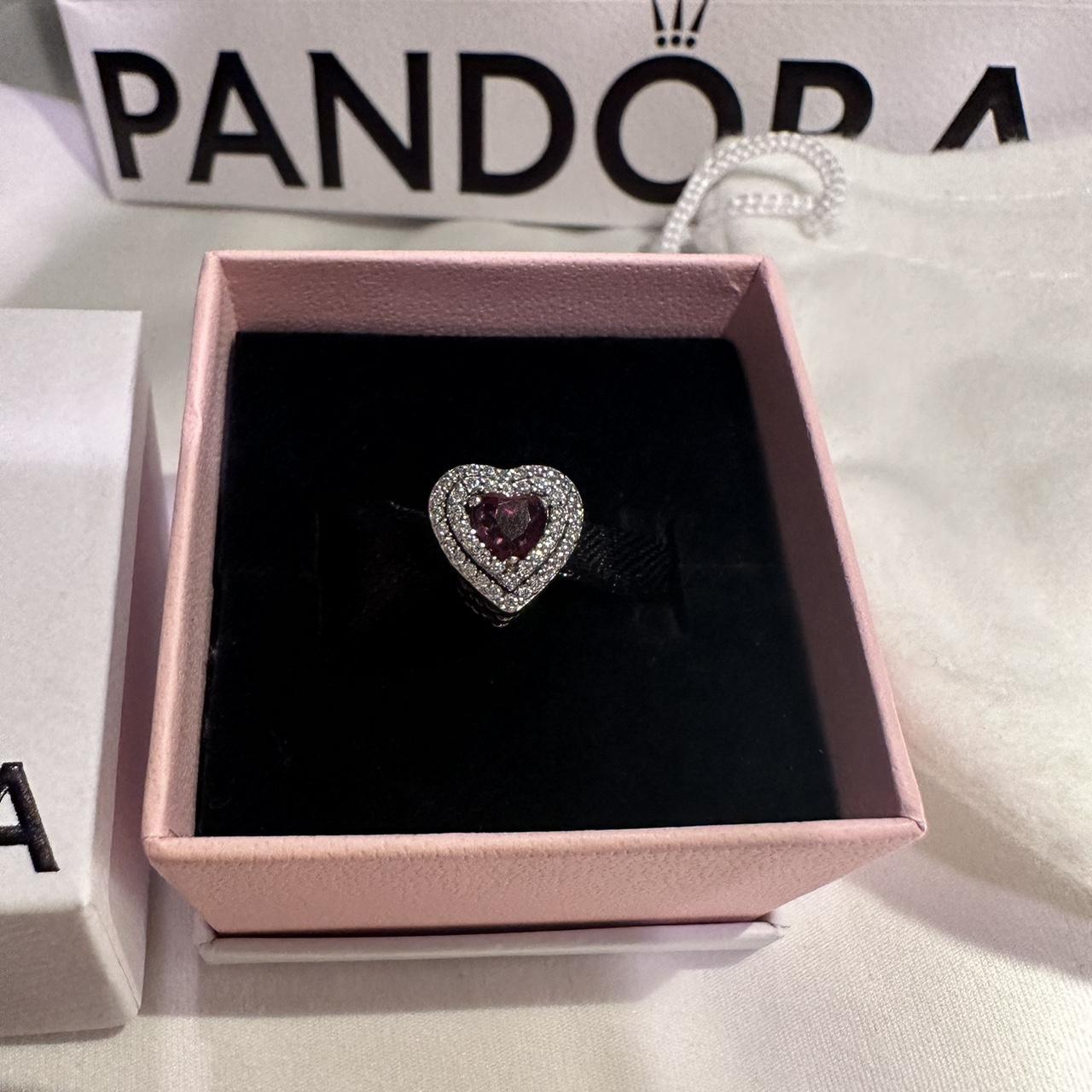 Pandora red heart charm, perfect for your Pandora... - Depop