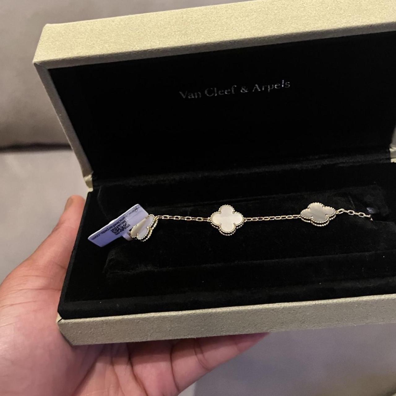 Van Cleef & Arpels Vintage Alhambra bracelet white... - Depop