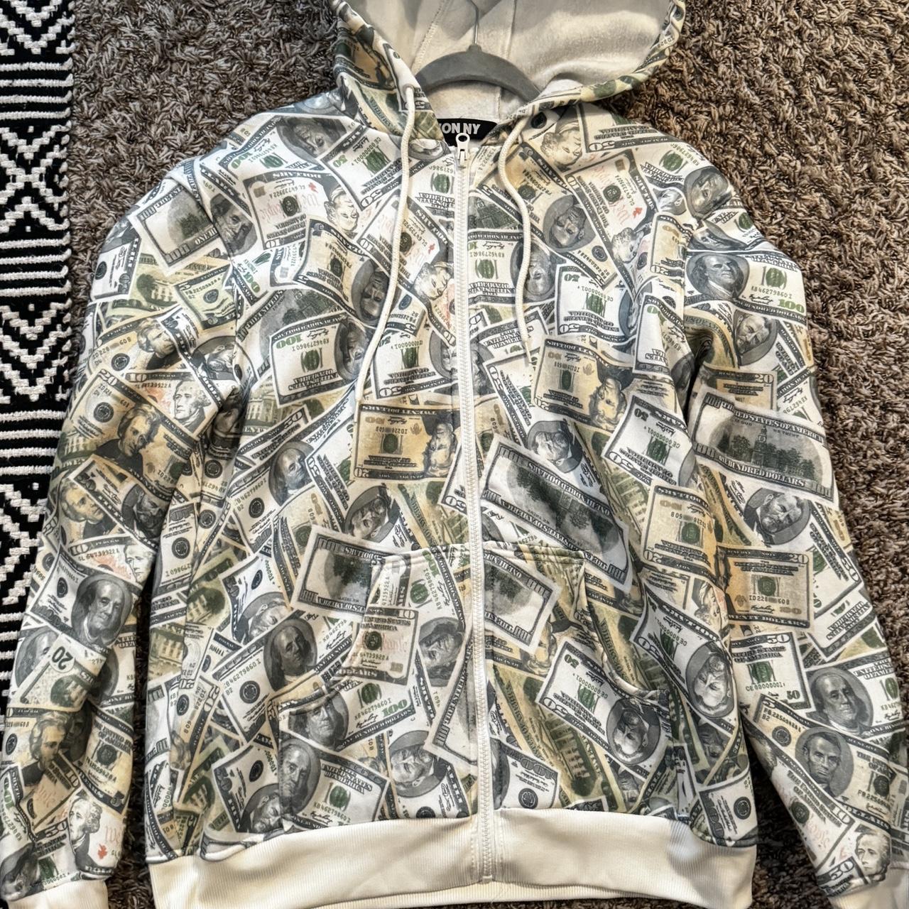 Horizon Ny money zip up, very comfortable jacket - Depop