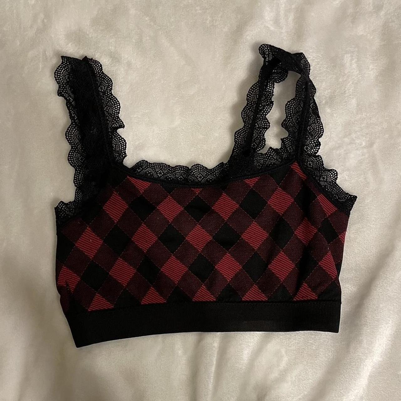 Plaid lace bralette - Depop