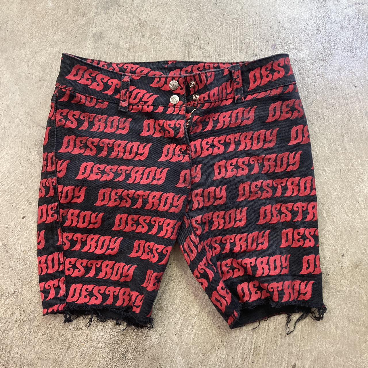 Vintage Lip Service Destroy Print Shorts Vintage... - Depop