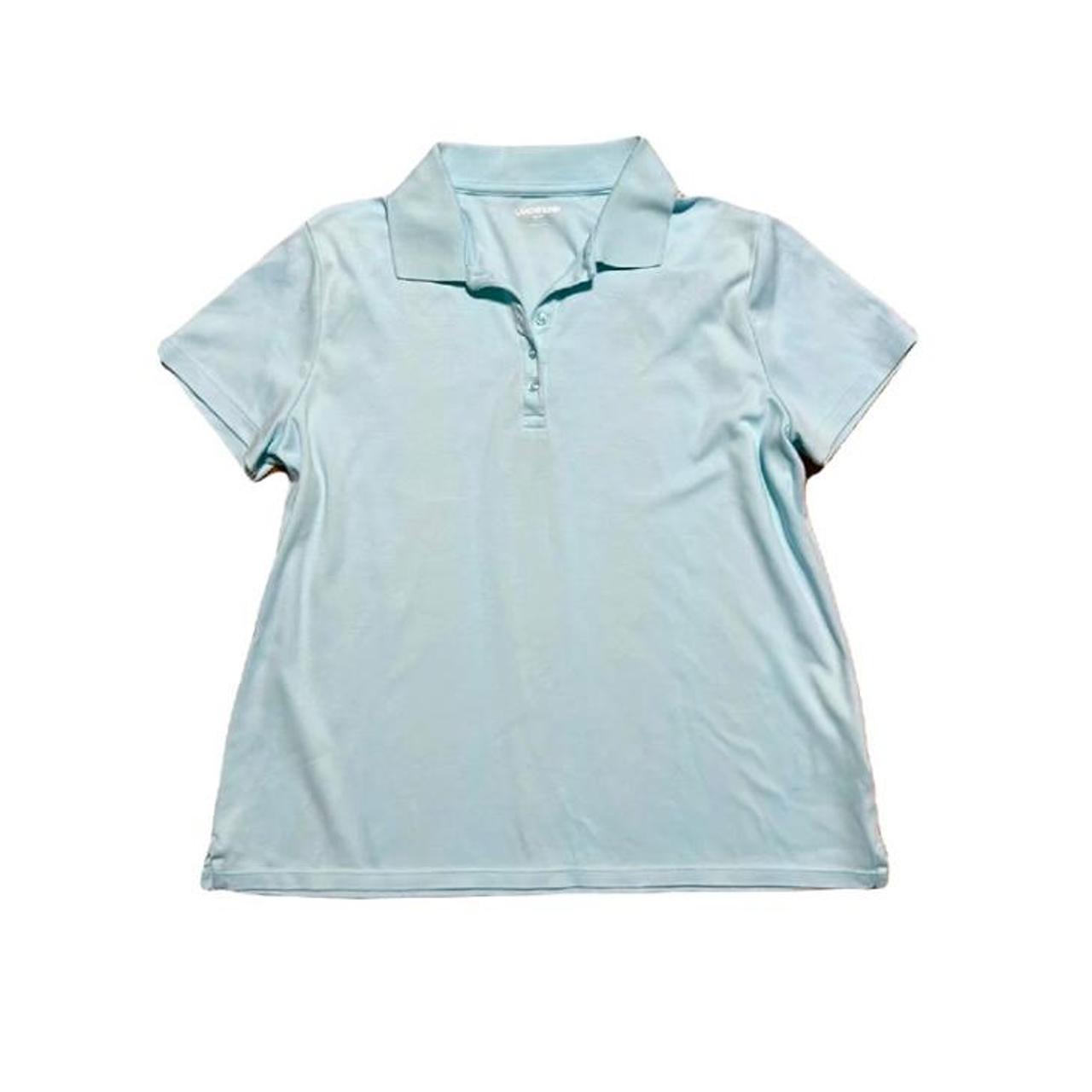 Light Blue Button Up Polo Shirt Super cute light... - Depop