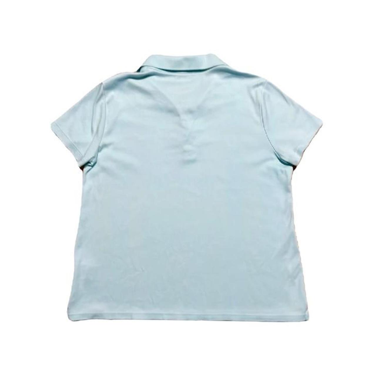 Light Blue Button Up Polo Shirt Super cute light... - Depop