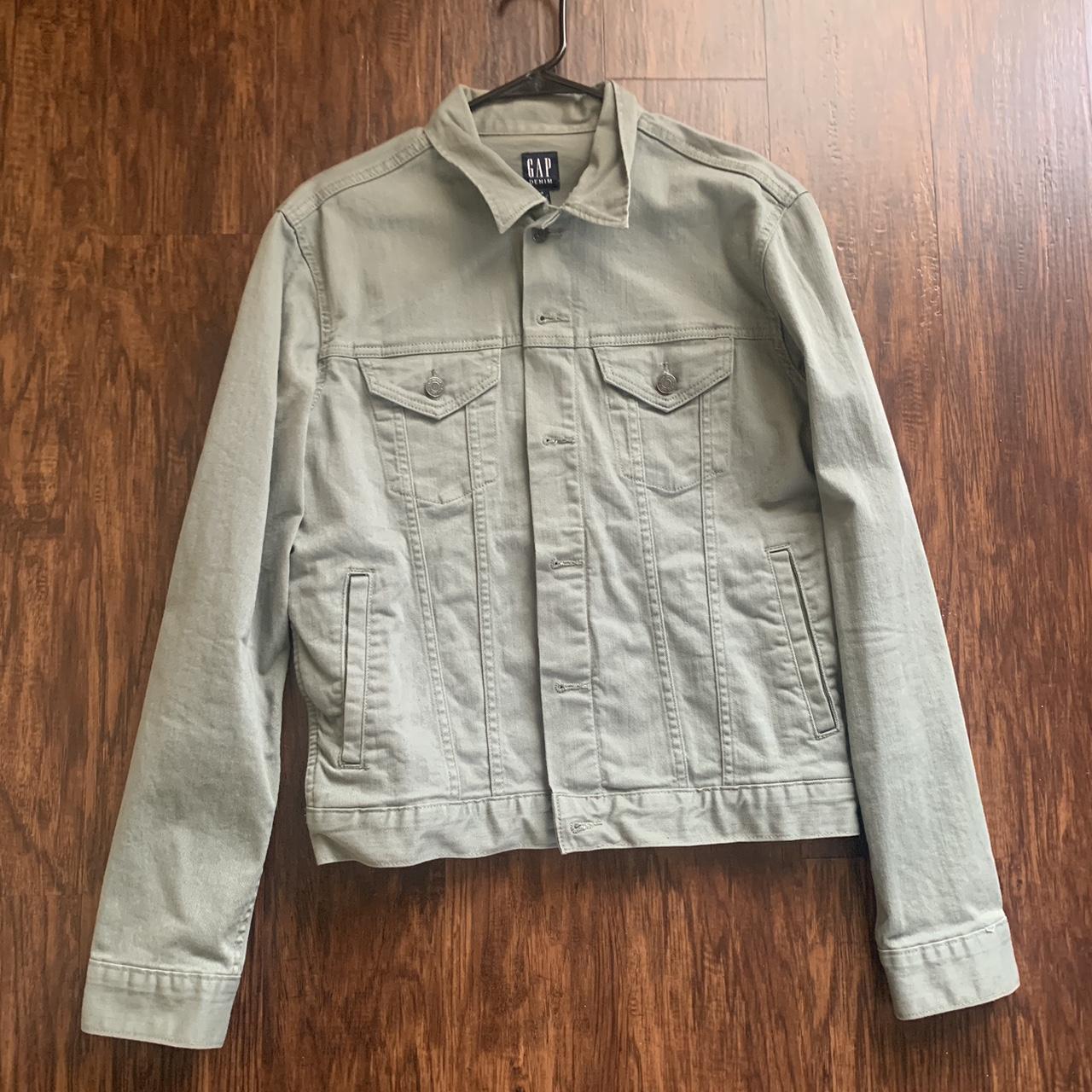 Men's Gap Military Green Denim Jacket | Worn Once |... - Depop