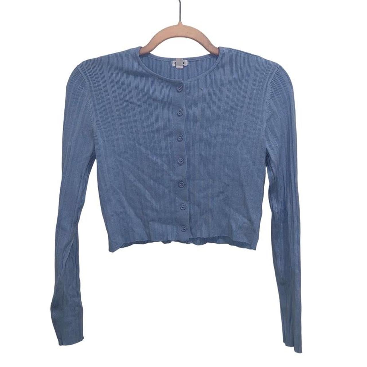 Garage blue button up sweater , extremely soft... - Depop