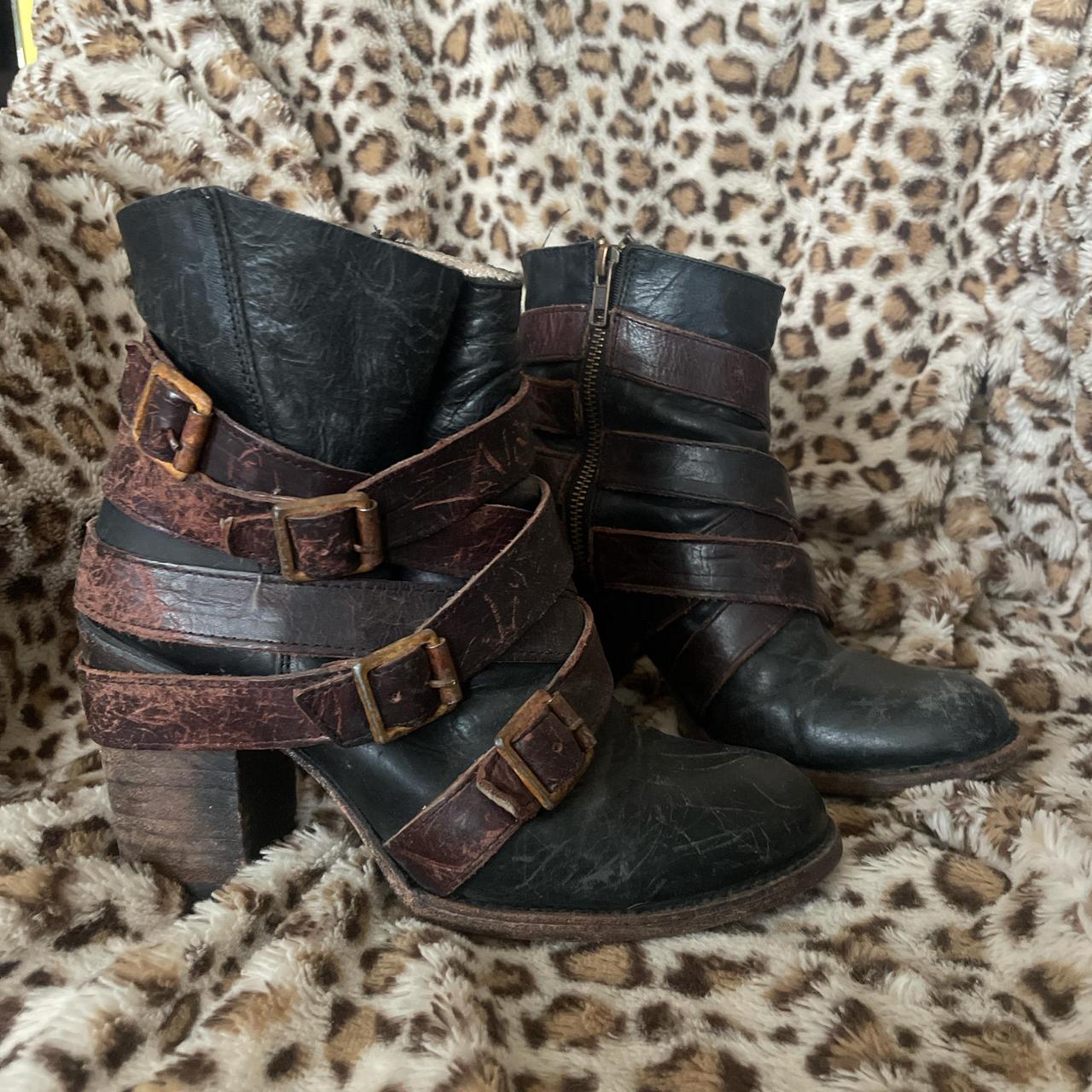 Freebird heeled booties. Definitely worn, only... - Depop