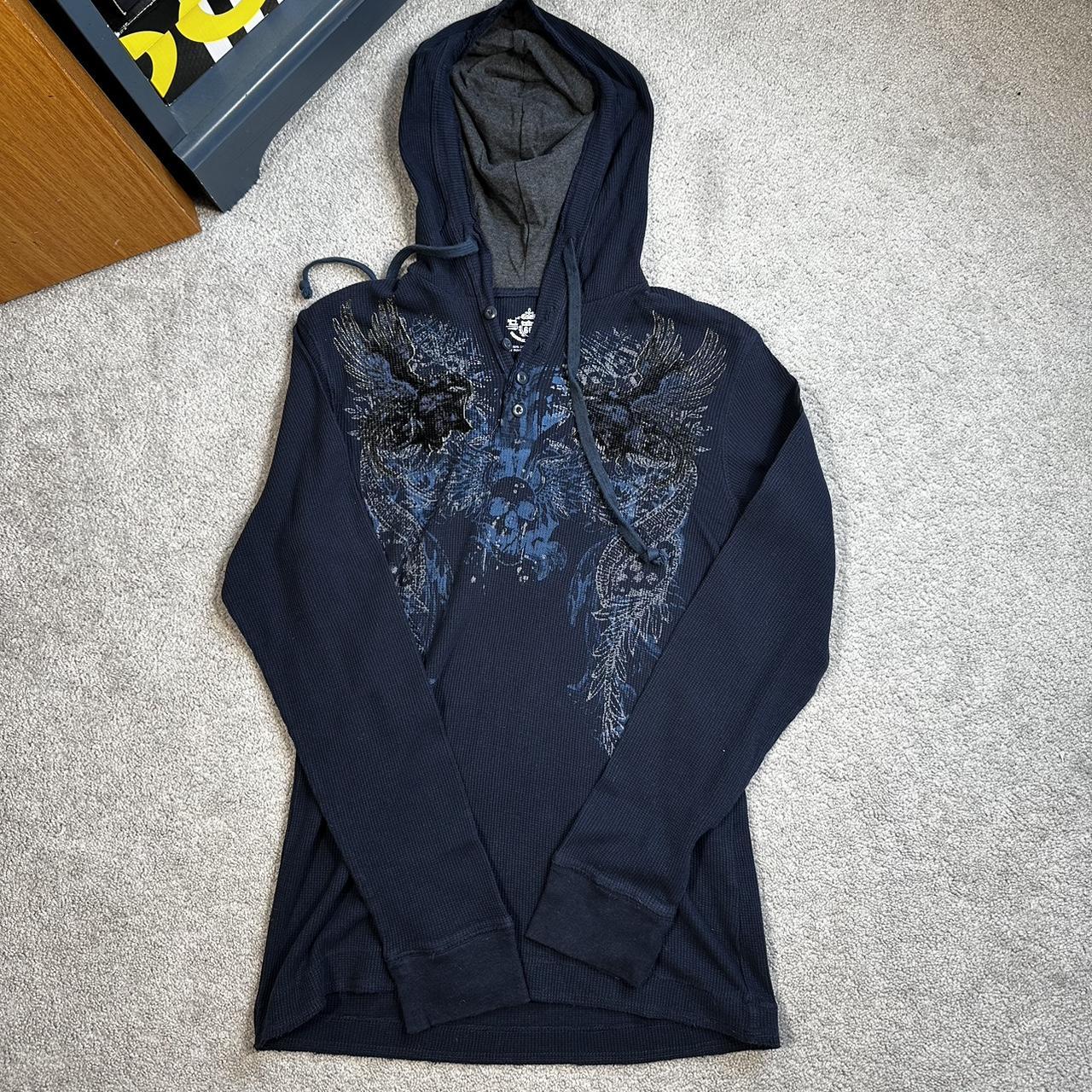 vintage y2k grunge emo skull affliction style... - Depop