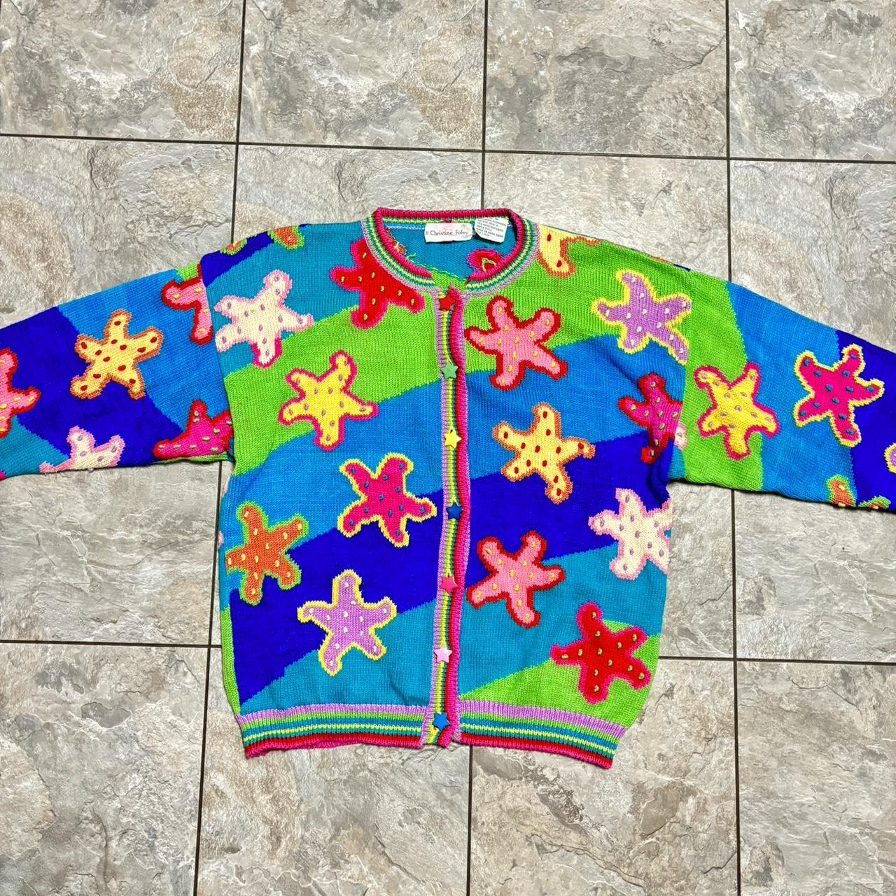 Vintage Christine Foley Starfish Cardigan Size M - Depop