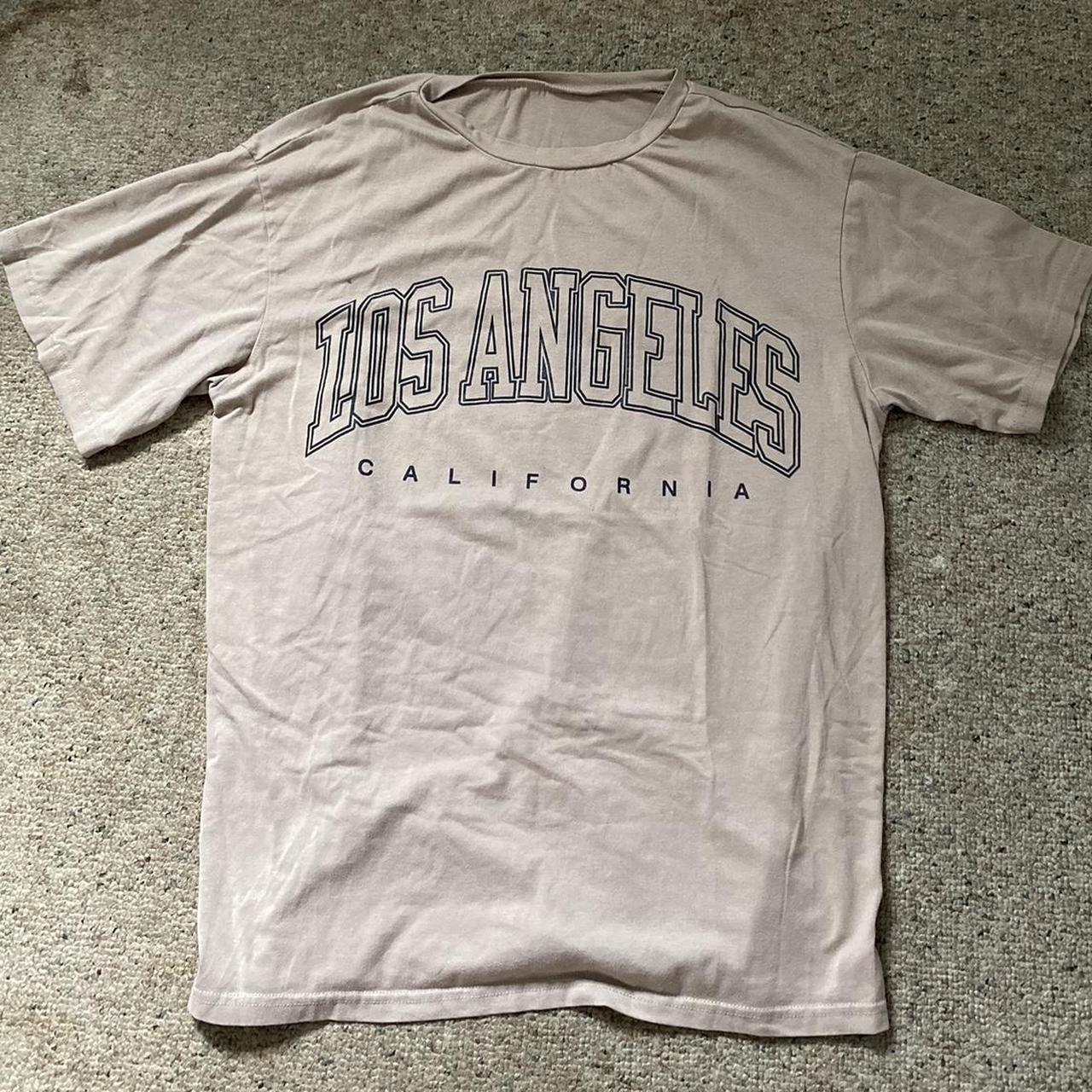 tan graphic tee, oversized (M) - Depop