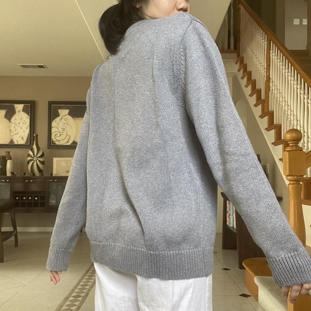 vintage y2k grey chaps grandpa sweater // vintage... - Depop