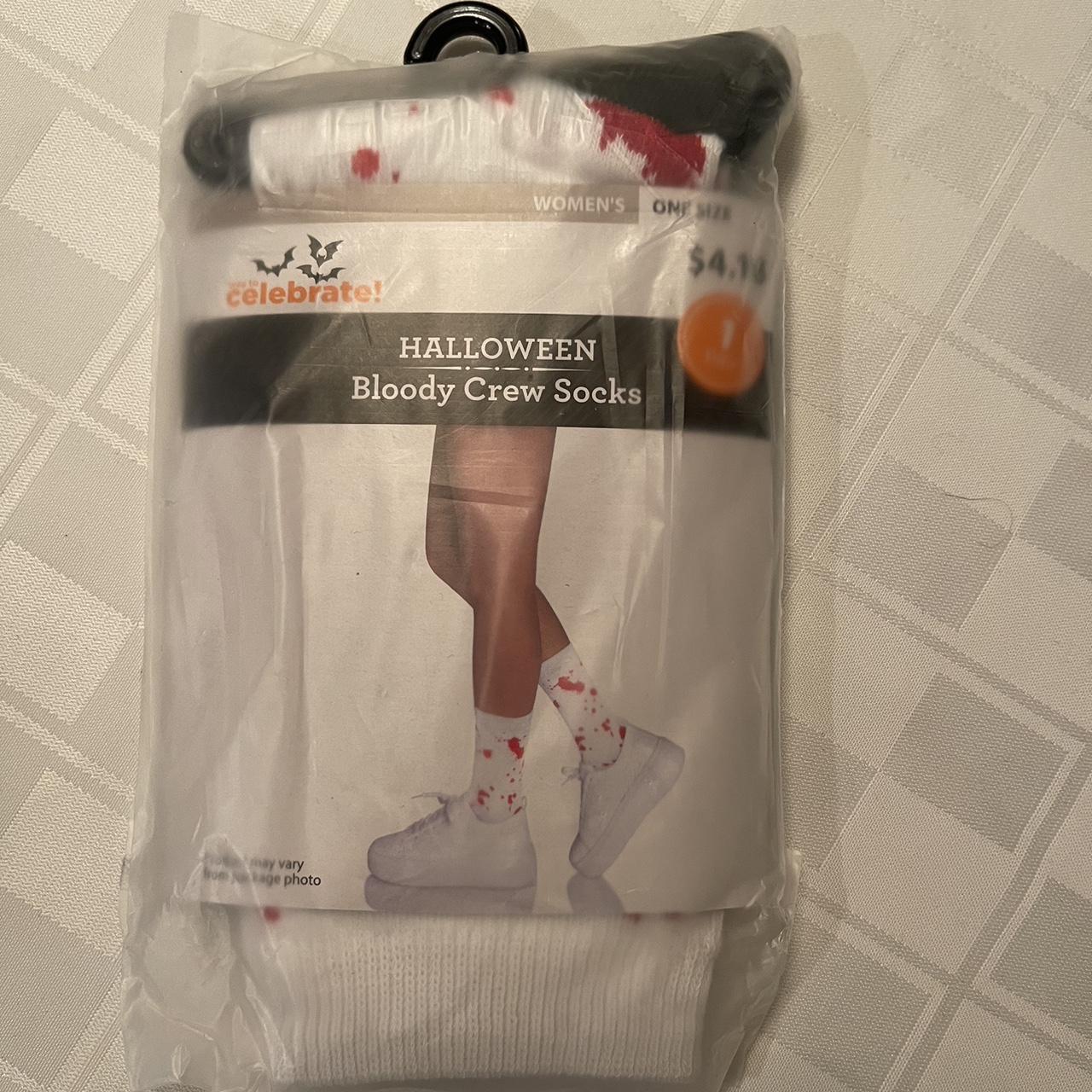 halloween blood socks one size only never opened... - Depop