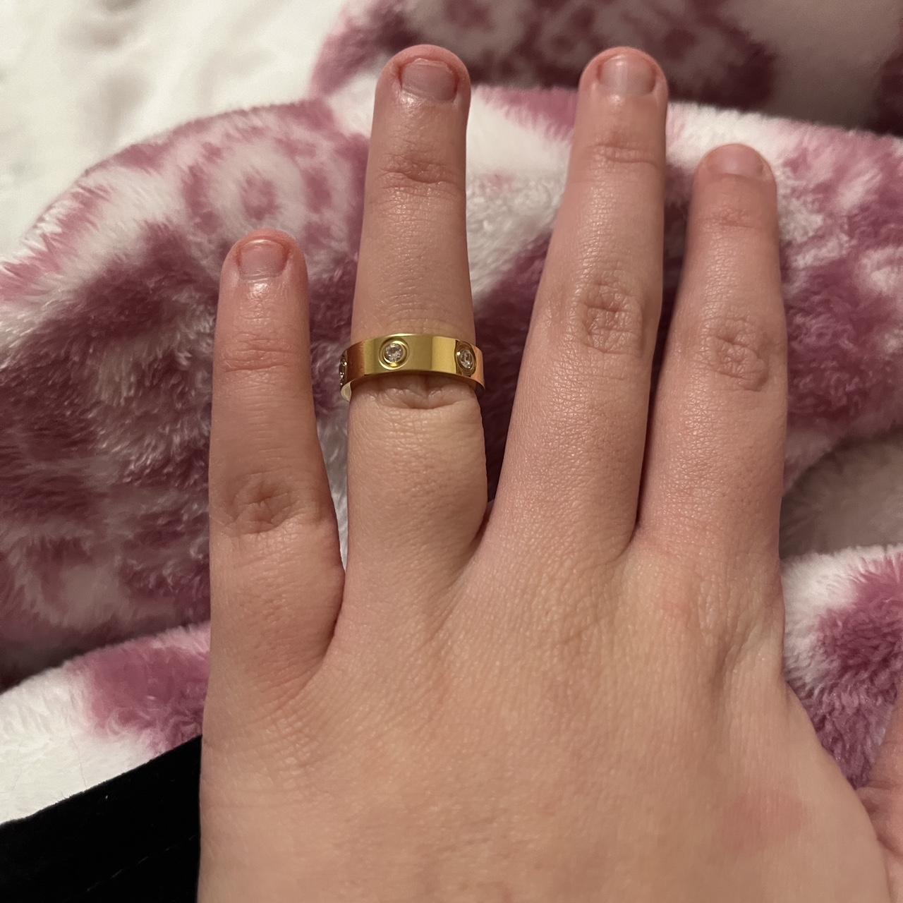cartier love ring (fake from amazon) size 5 barely... - Depop