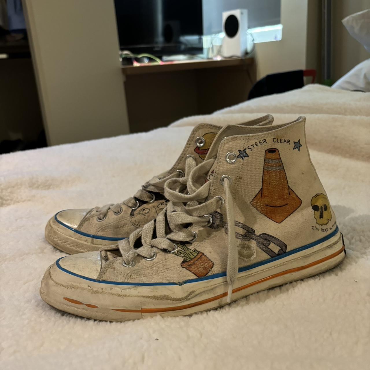 Men’s size 9.5 Tyler the Creator Converse. Worn but... - Depop