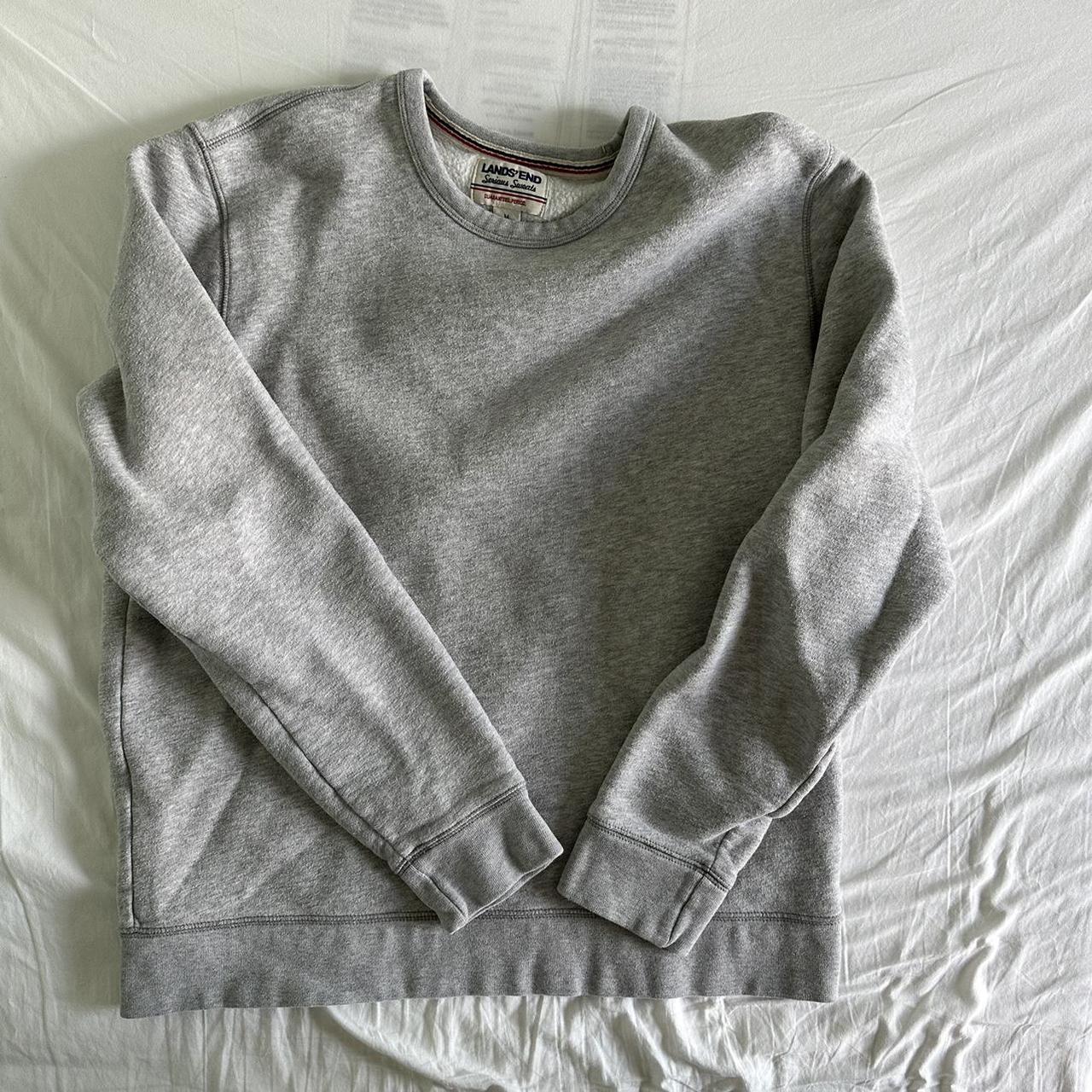 Lands’ End Grey Crew Neck - Depop