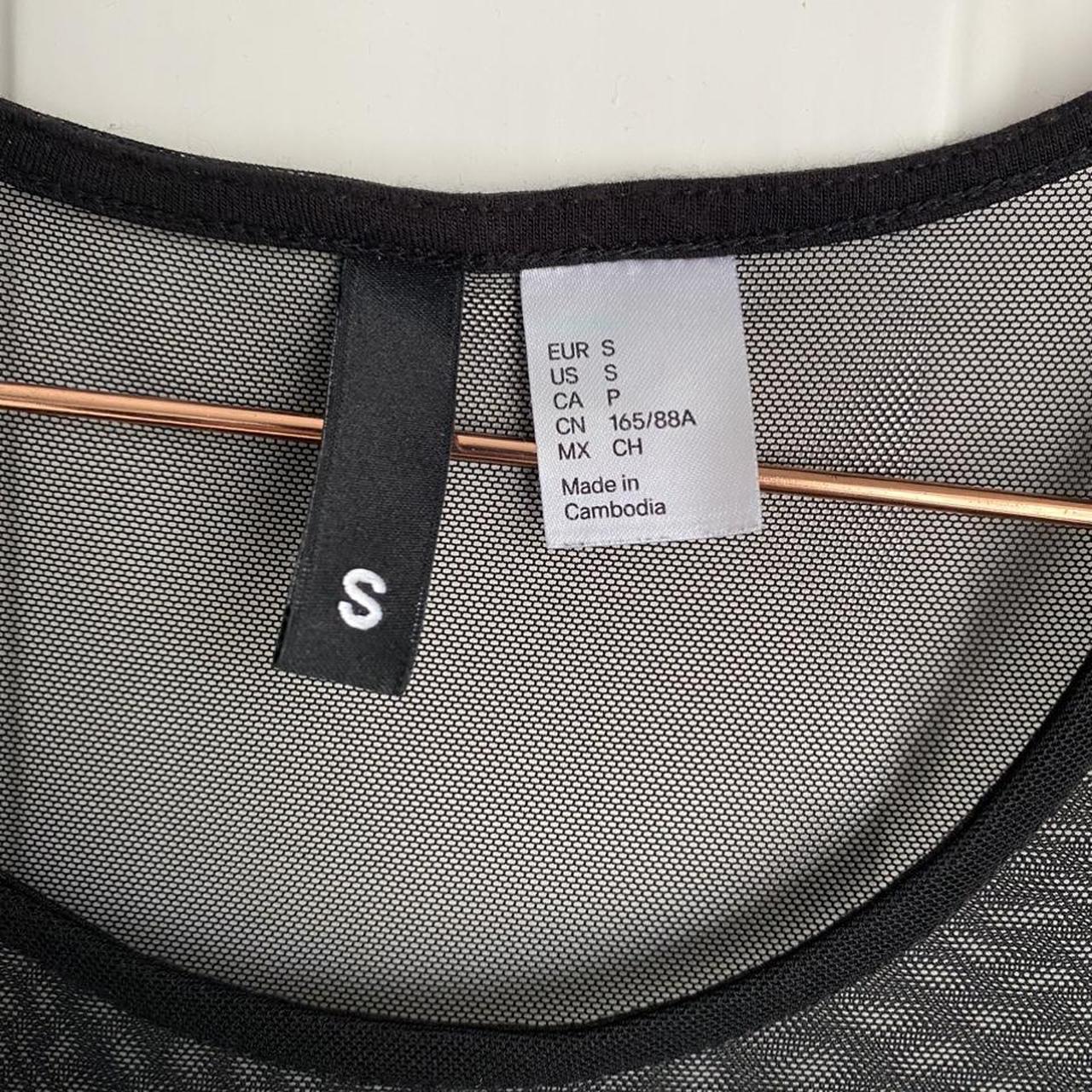 Black H&M mesh crop top, size small, perfect for a... - Depop