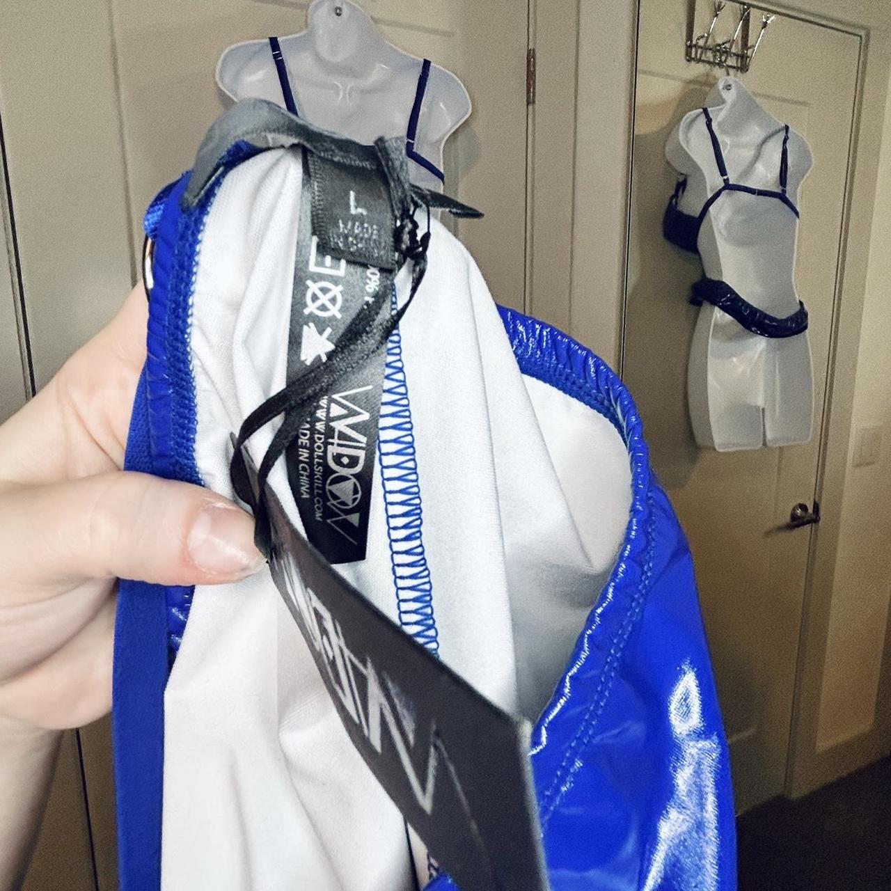 #dollskill #widow blue vinyl set faux leather - Depop