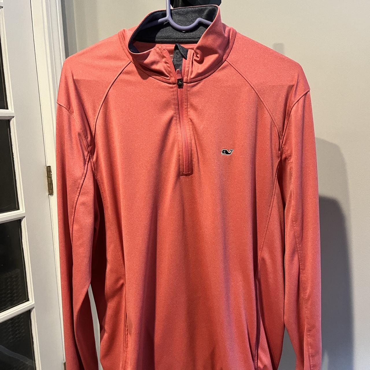Salmon Vineyard Vines Quarter-zip Performance... | Depop