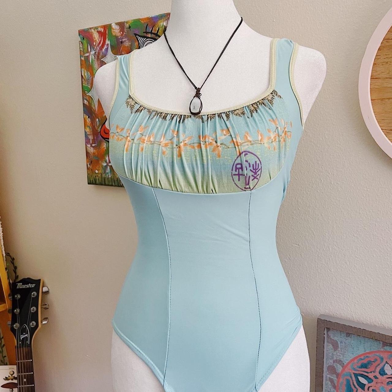 cute baby blue bodysuit fits like a size xs good... - Depop