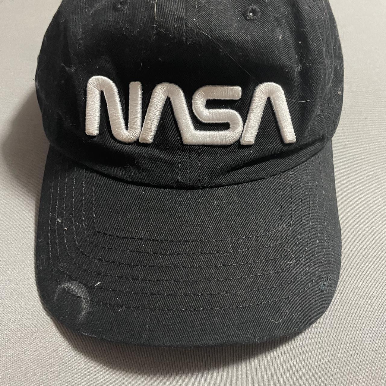 adjustable black and white nasa hat. will be... - Depop