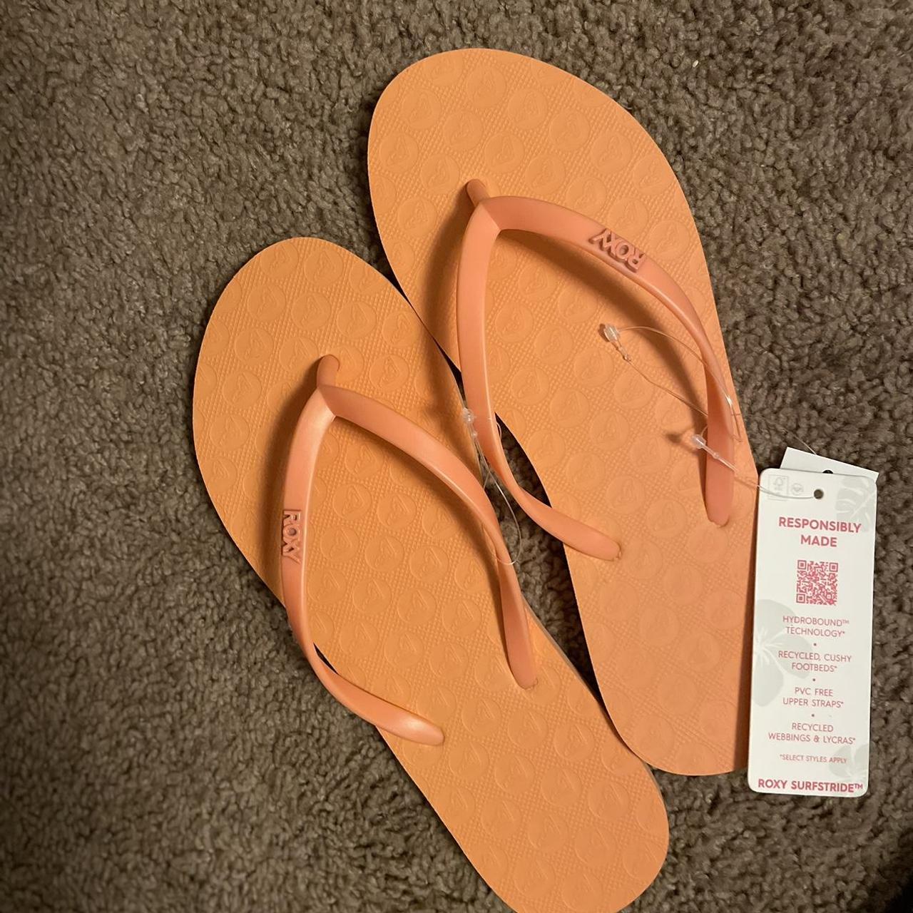 Brand new with tags orange ROXY sandals! Size 7–... - Depop