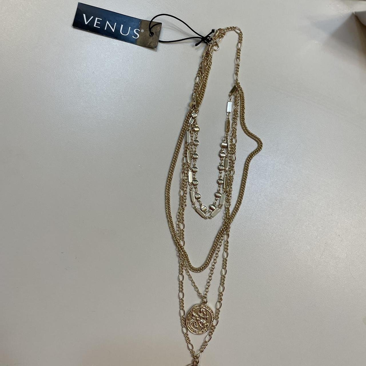 Venus stacked gold necklace with differing lengths .... - Depop