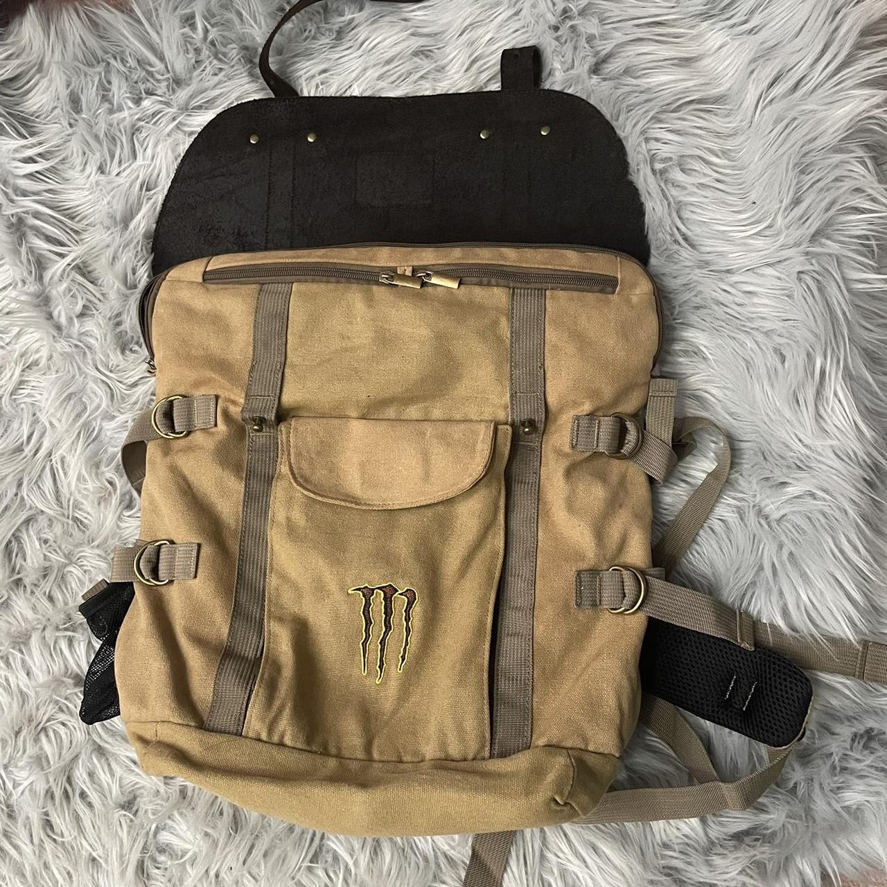 Monster Java promo backpack Leather and canvas 8... - Depop