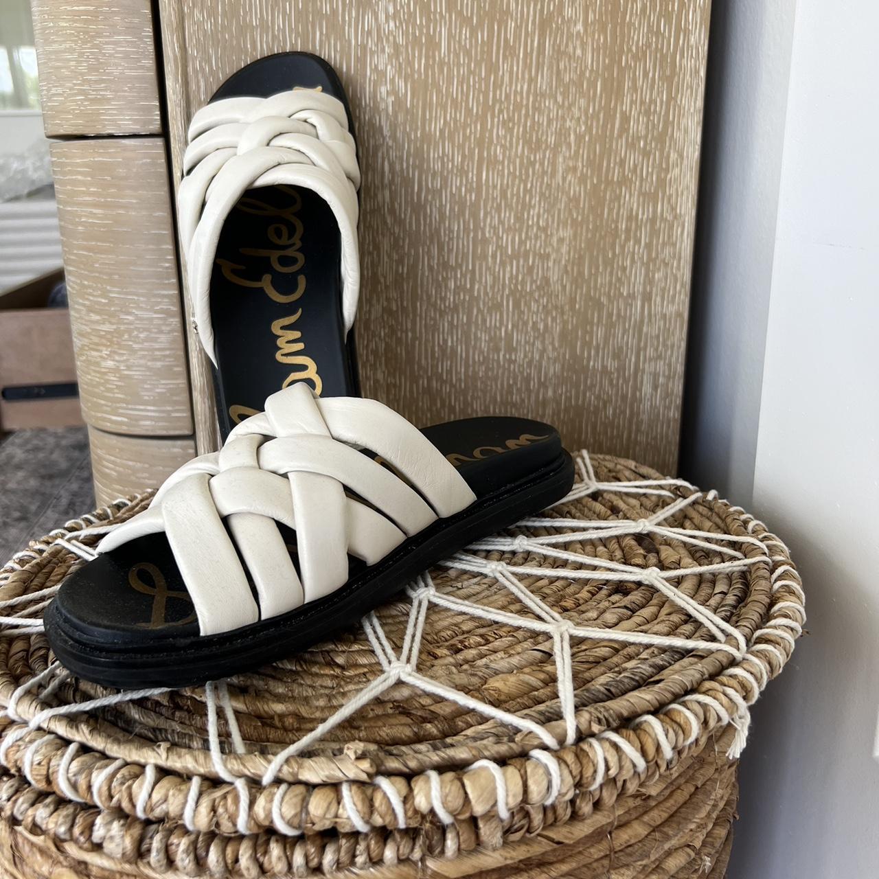 Sam Edelman cream/white slides. Barely ever worn!... - Depop