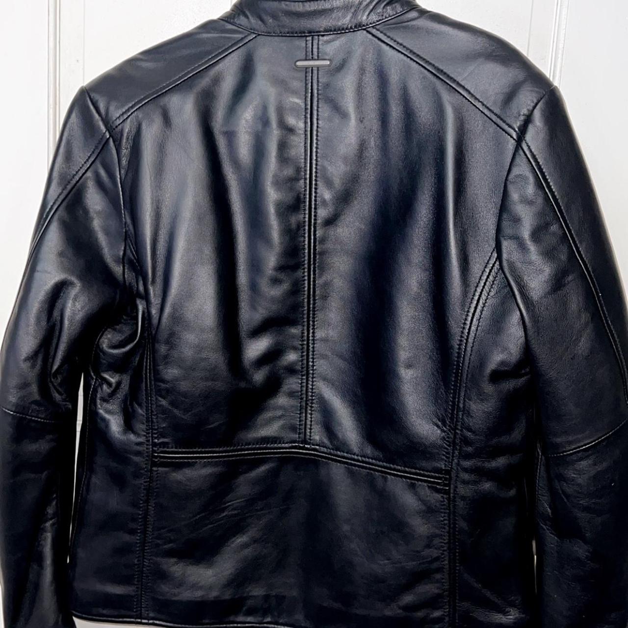 Andrew Marc leather black biker jacket. Size small | Depop