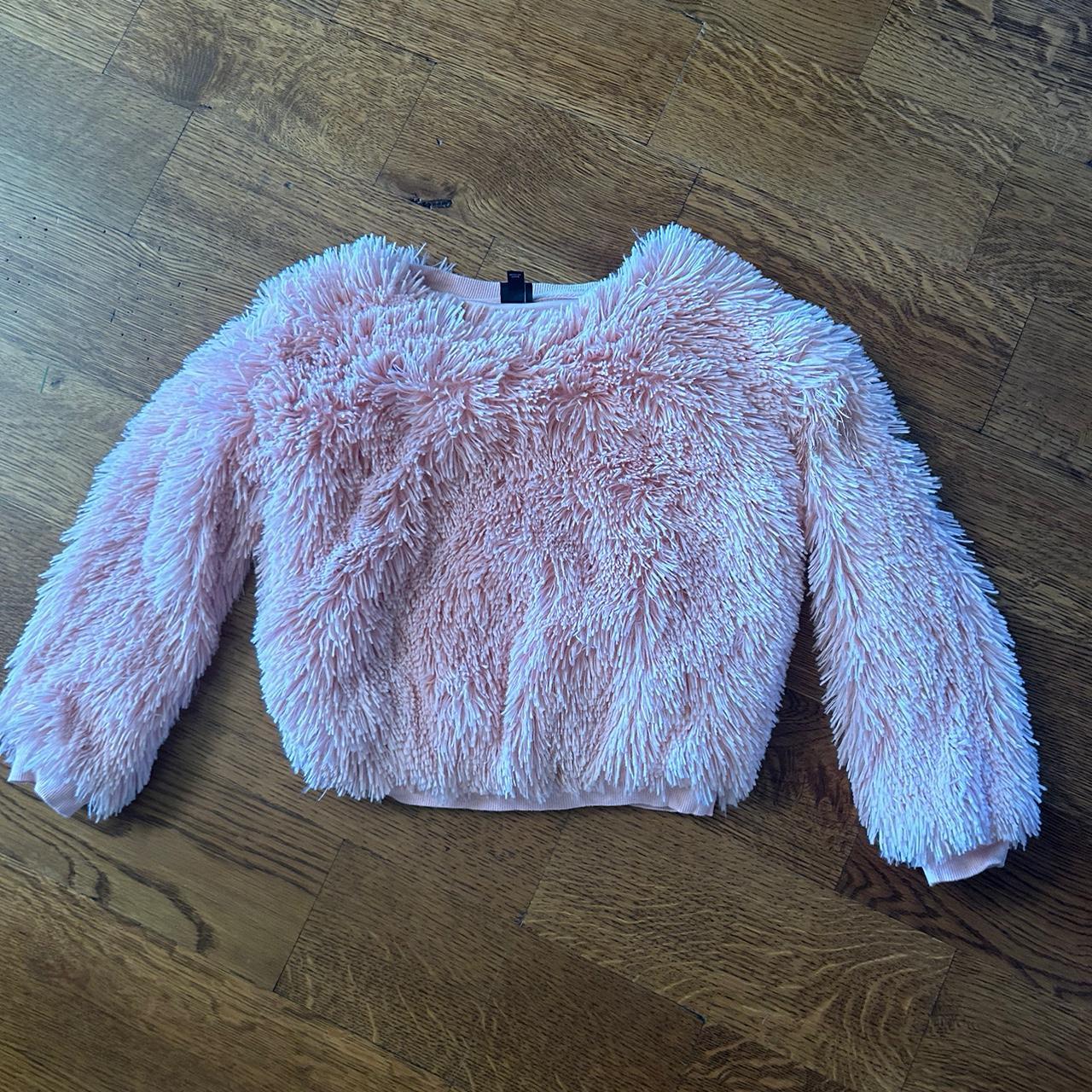 Pink fluffy sweater that is perfect for cold... - Depop