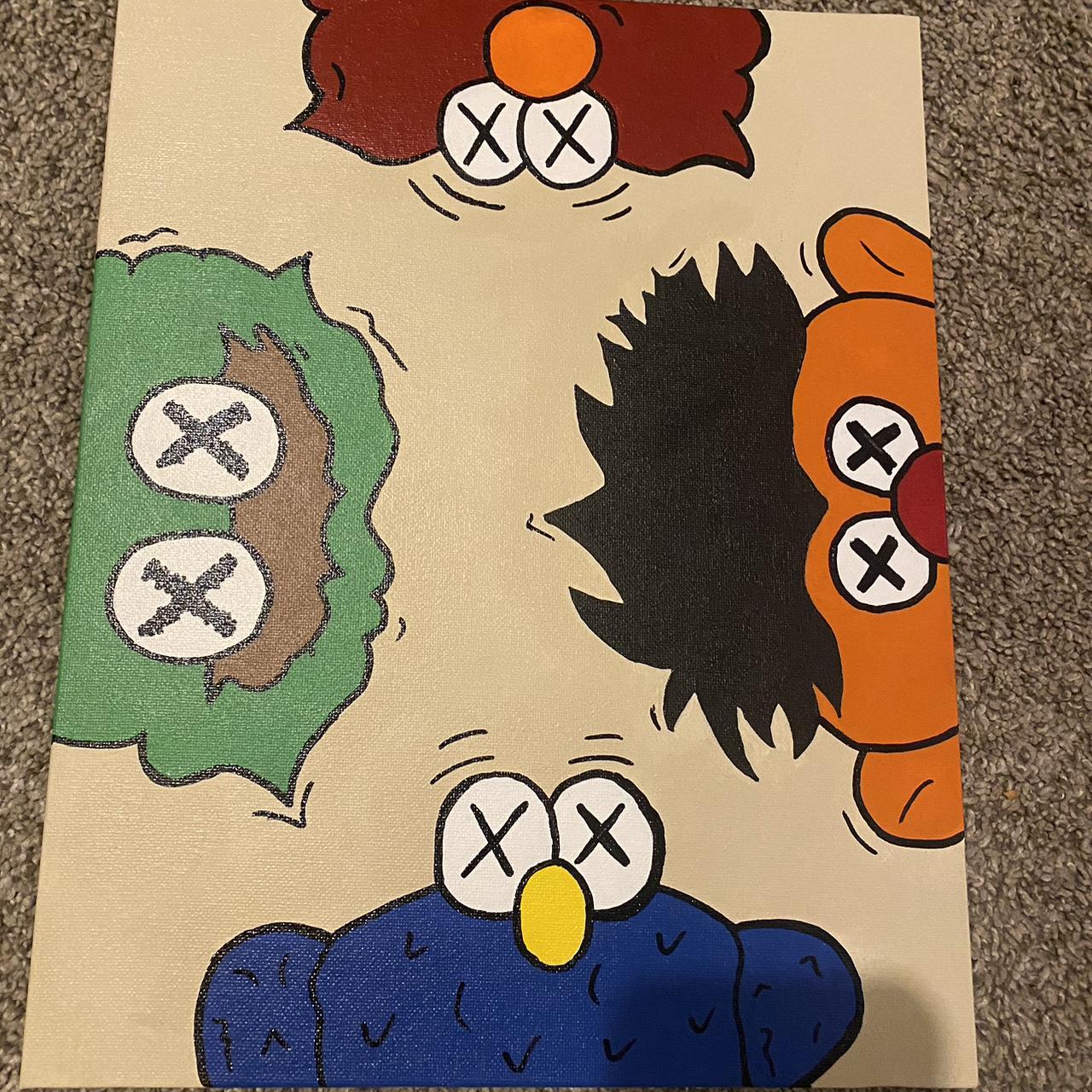 Kaws hypebeast Self made painting Dm for more details - Depop